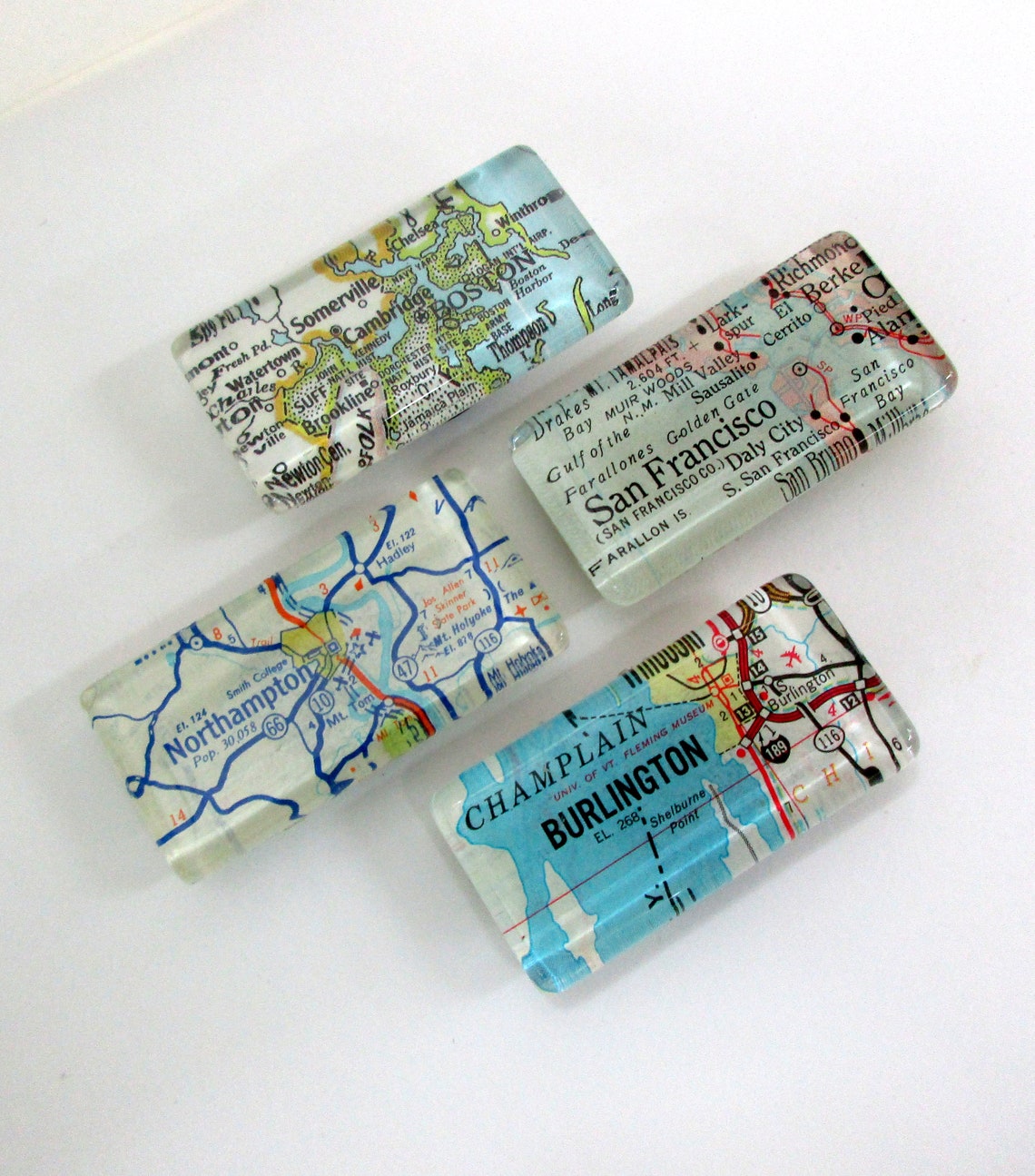 Vintage Map Magnet. Rectangle Map Magnet Large Magnet Custom | Etsy