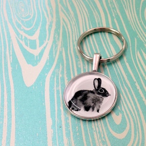 Bunny Rabbit Keychain. Hand-drawn Image, Cute Keychain, Nature Woodland ...