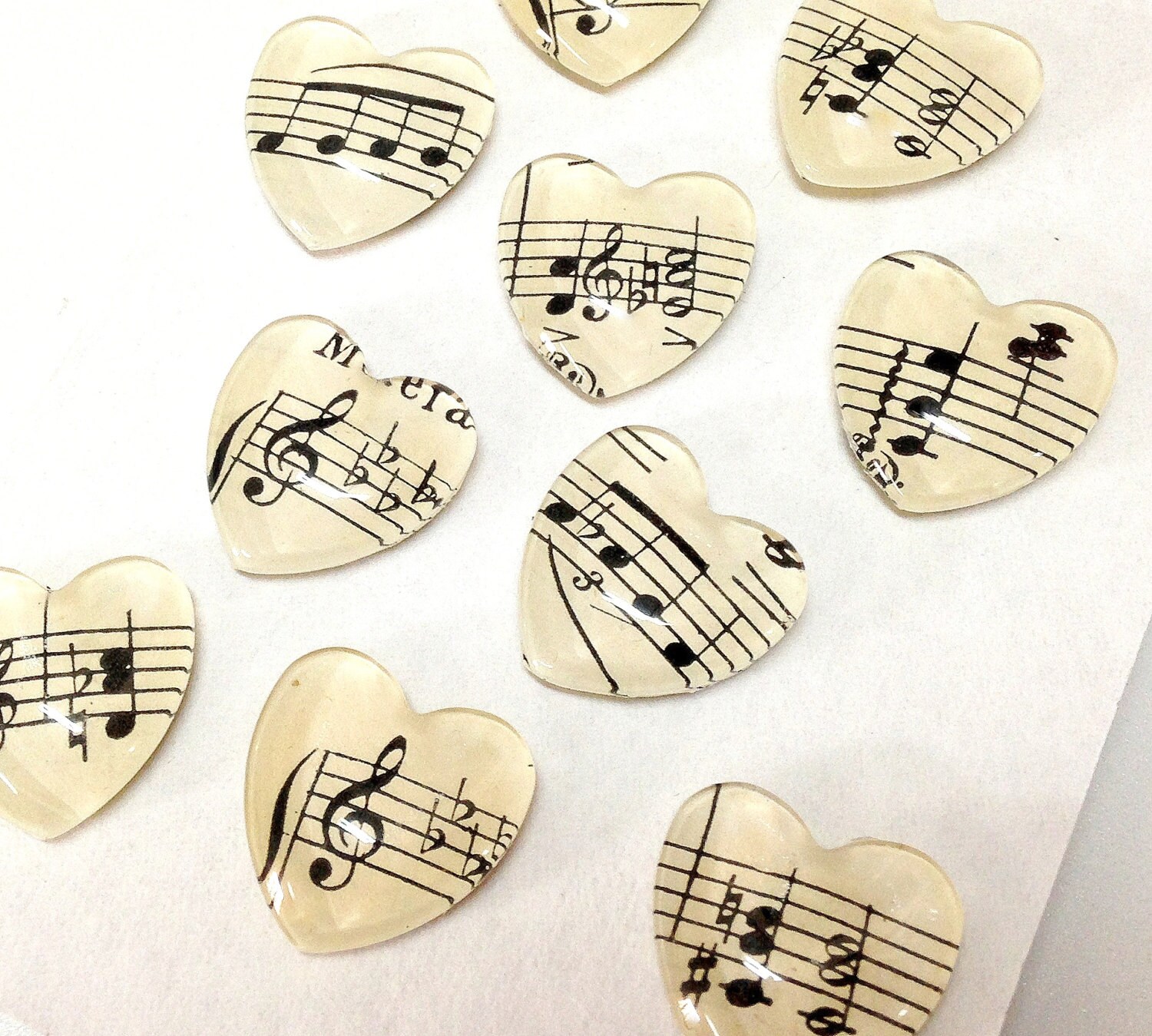 Vintage Sheet Music Magnets, Set of 2 Heart Shaped Magnets, Valentine ...