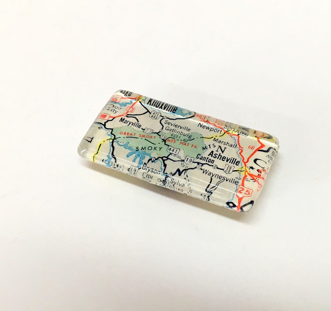 Vintage Map Magnet. Rectangle Map Magnet Large Magnet Custom | Etsy