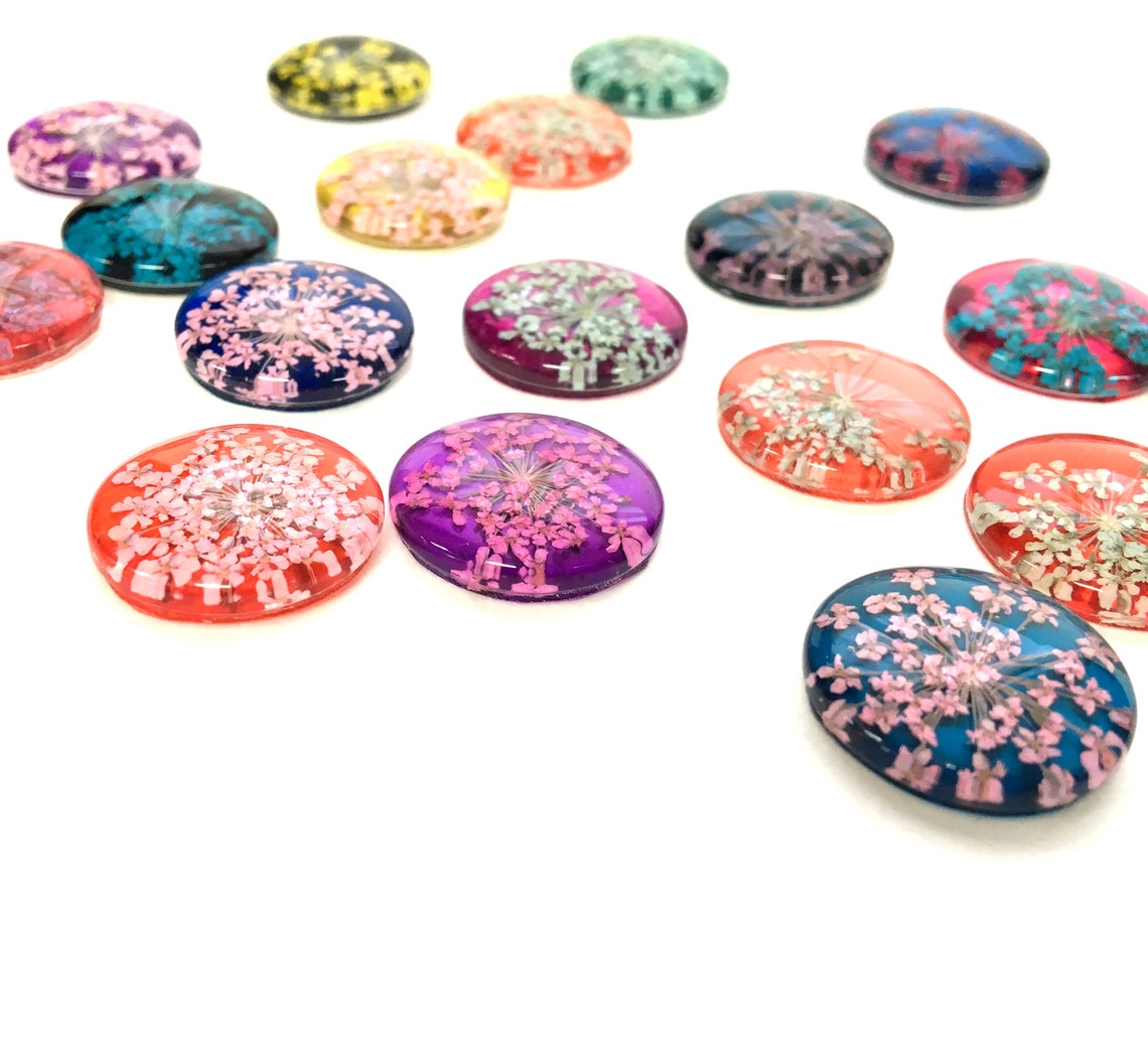 Pressed Dried Flower Botanical Magnet Set, Cute Glass Magnets Push Pins ...