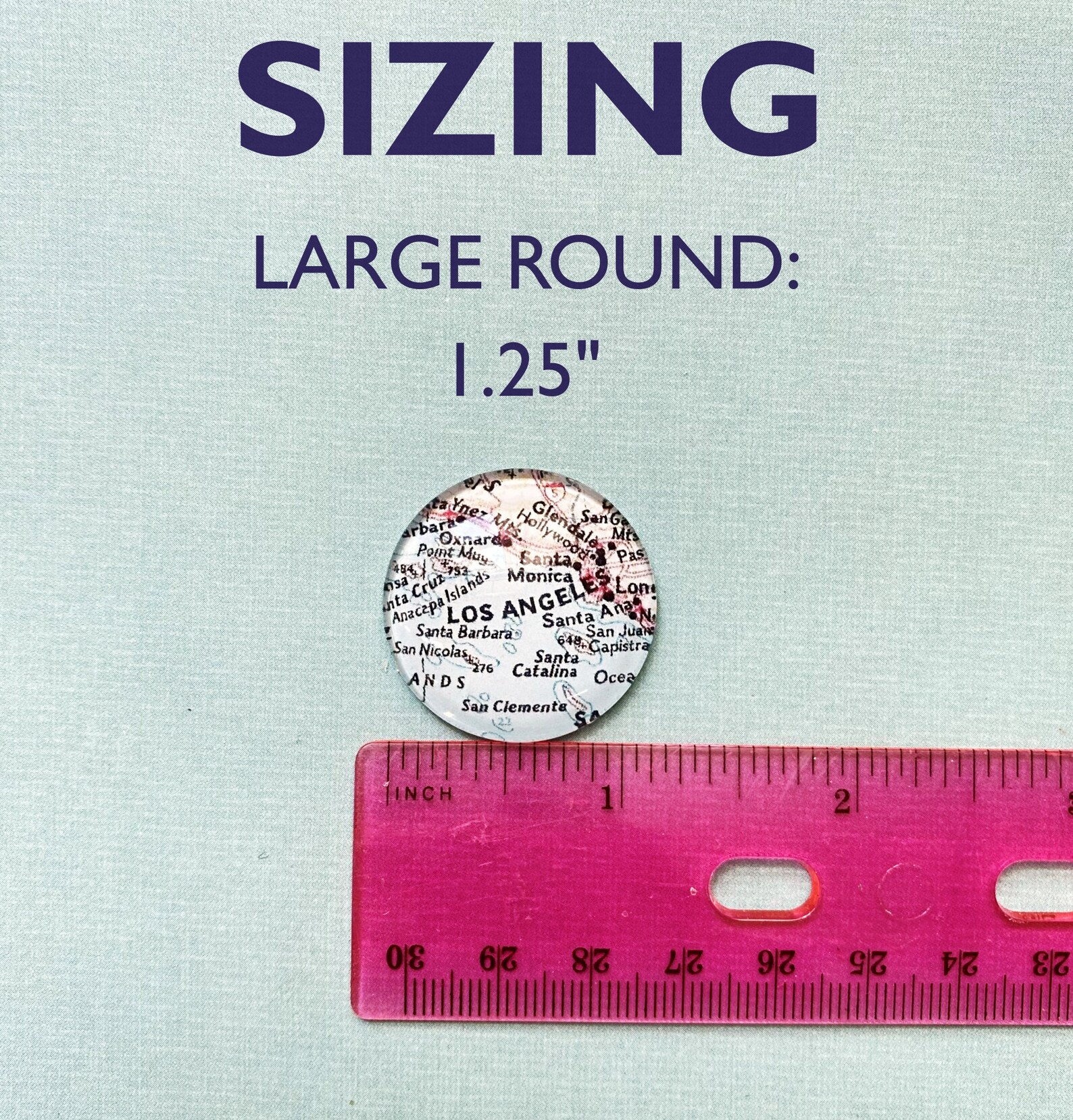 Vintage Map Magnet. Custom Map Magnet Large Round Map Magnet - Etsy