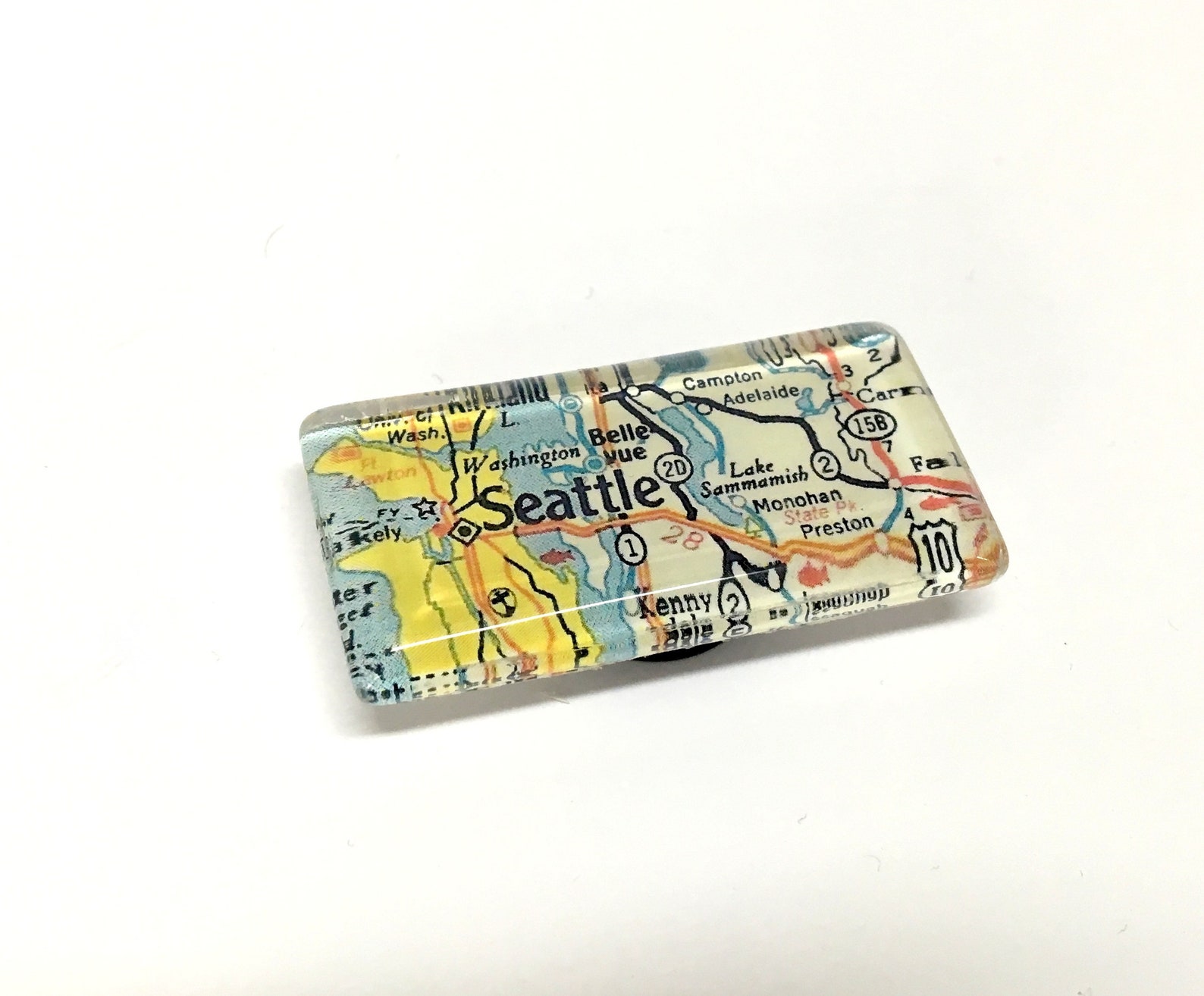 Seattle WA Vintage Map Magnet. Rectangle Magnet, Travel Gift, Map Gifts ...