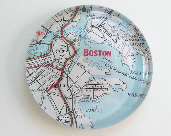 Vintage Map Paperweight, Glass Paperweight, Map Gifts, Guy Gifts ...