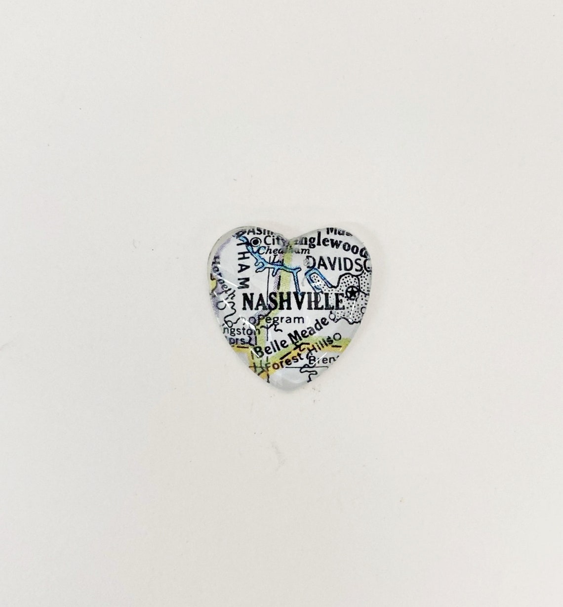 Nashville TN Vintage Map Magnet. Heart Shaped Magnet Strong - Etsy