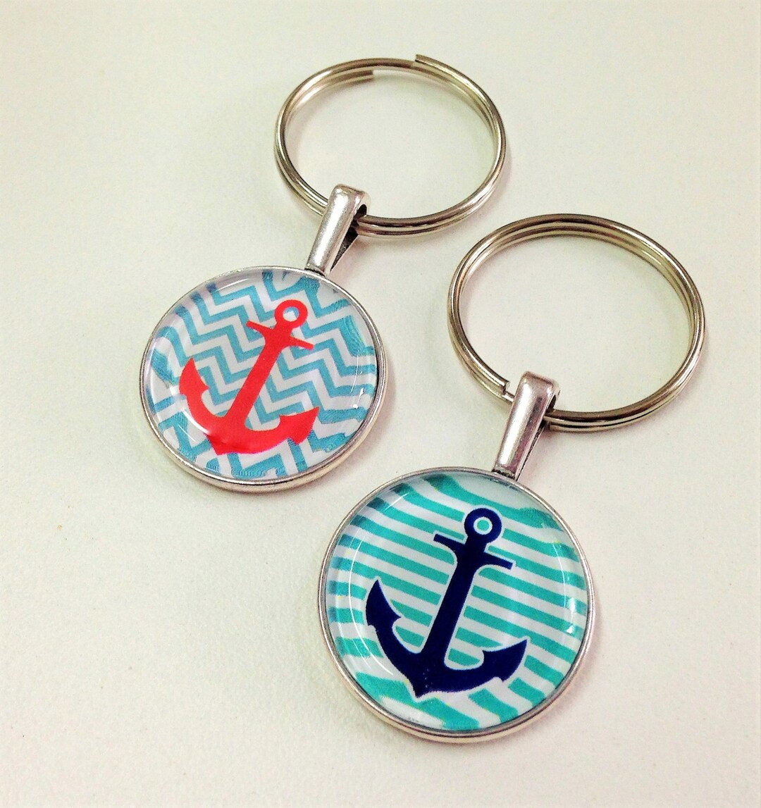 Nautical Key Chain. Colorful Fun Nautical Design, Beach Bag Charm, Cute ...