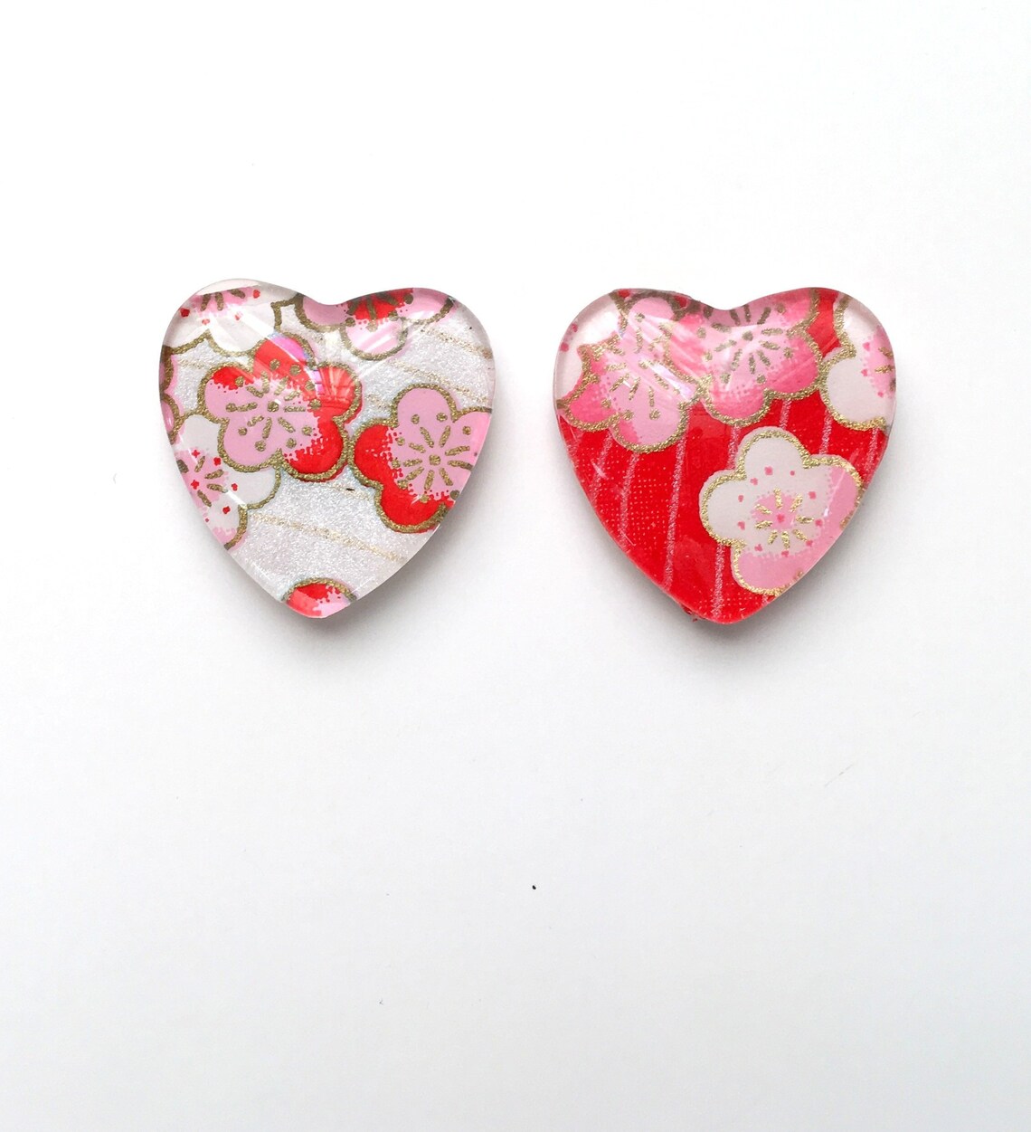 Heart Shape Fridge Magnets, Colorful Japanese Yuzen Designs, Strong ...