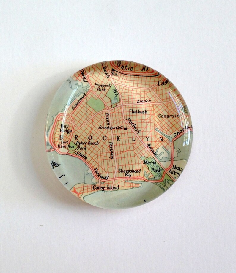 Vintage Map Paperweight glass paperweight map gifts guy | Etsy