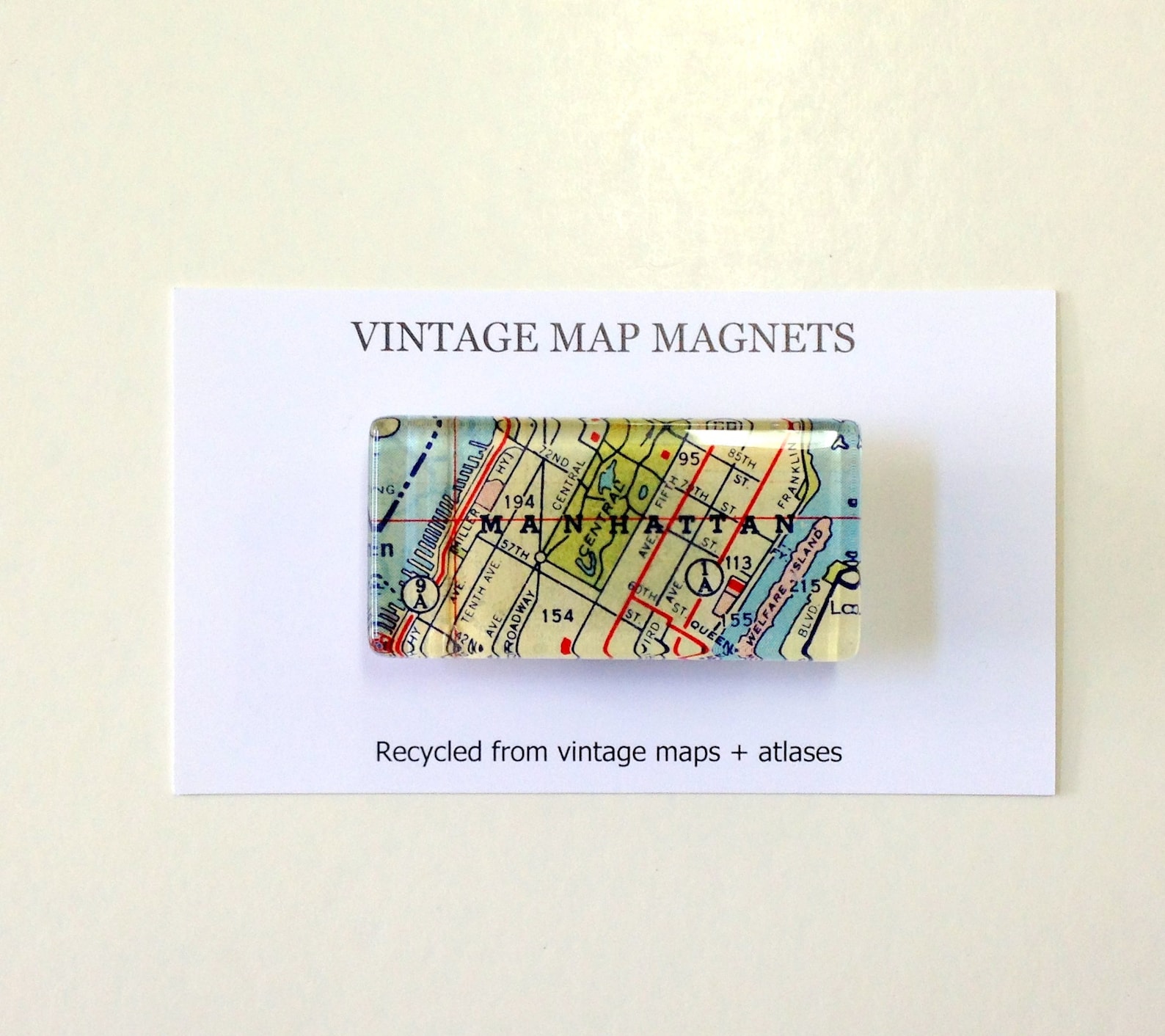Vintage Map Magnet. Rectangle Map Magnet Large Magnet Custom | Etsy