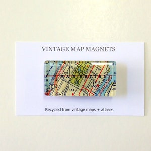 Vintage Map Magnet. Rectangle Map Magnet, Large Magnet, Custom Map ...