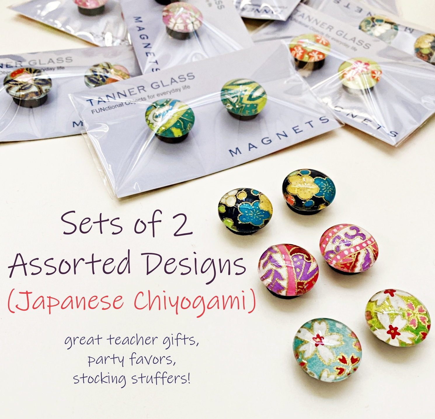 Magnet set Japanese Washi pattern magnet cheerful coworker | Etsy