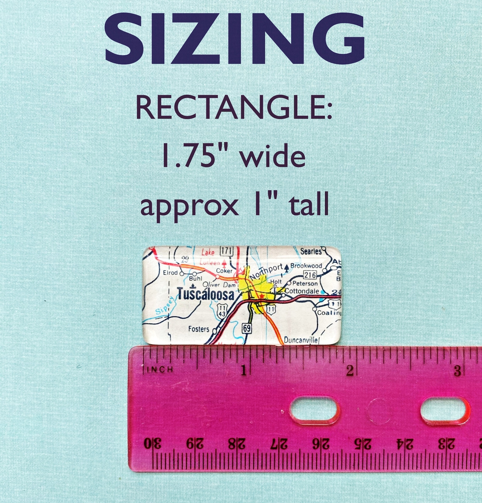Vintage Map Magnet. Rectangle Map Magnet, Stocking Stuffer, Custom Map ...