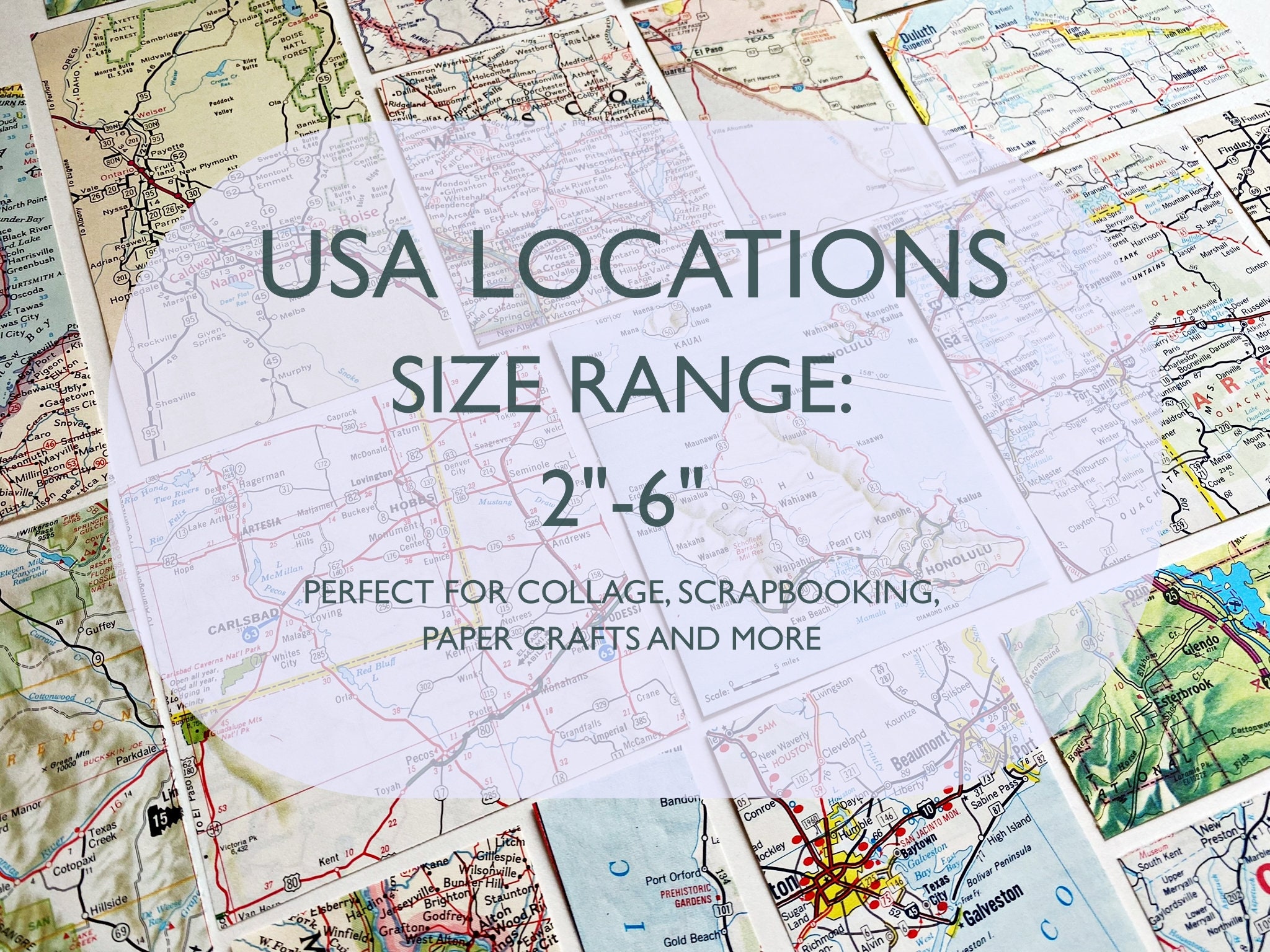 USA Vintage Map Scrap Pieces, Geography Project, Scrapbook Map ...