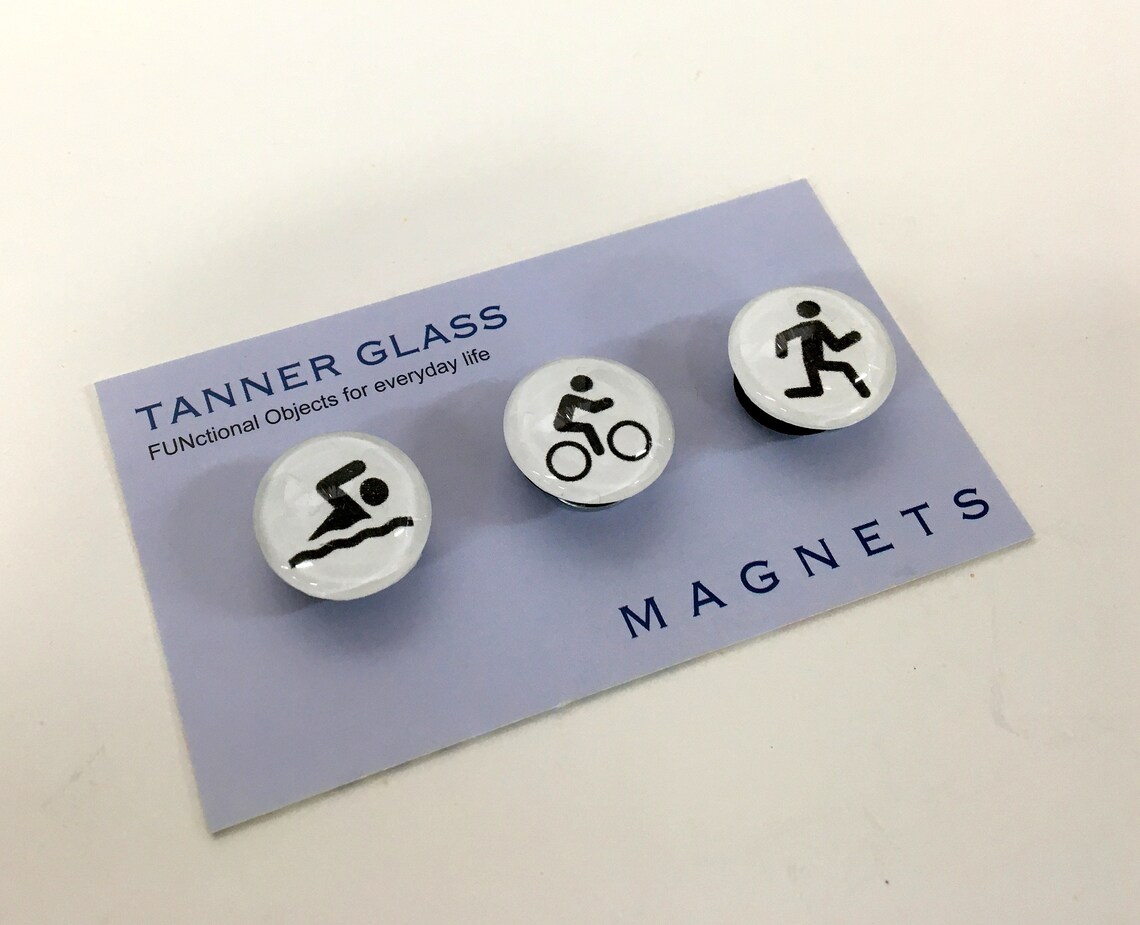 Triathlon magnets swim bike run magnet set fridge magnets | Etsy