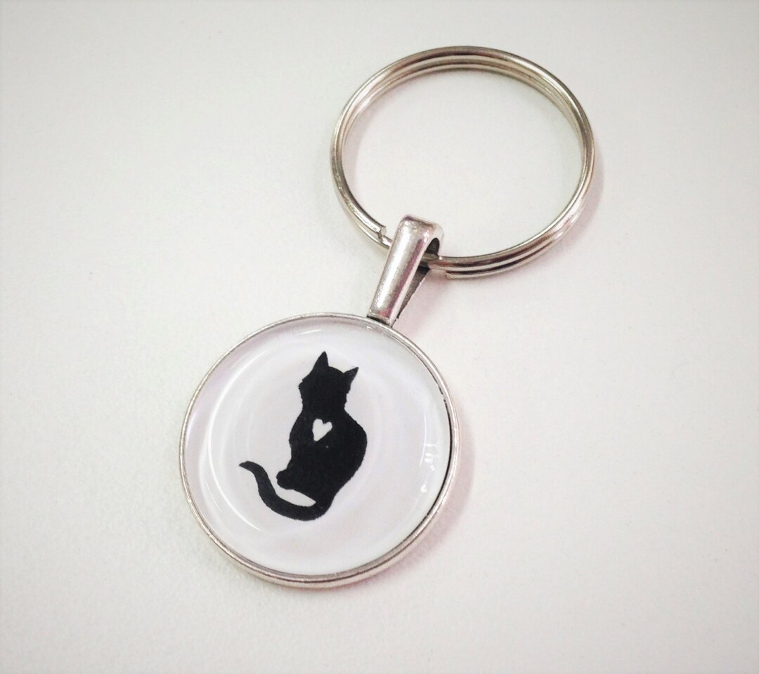 Kitty Love Keychain, Zipper Pull Charm, Cat Key Chain, Cat Mom Gift ...