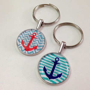 Nautical Key Chain. Colorful Fun Nautical Design, Beach Bag Charm, Cute ...