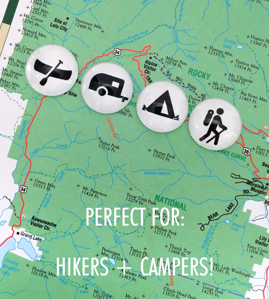 Great Outdoors Fridge Magnets. Gift for Hiker, Wanderlust, Camping Life ...