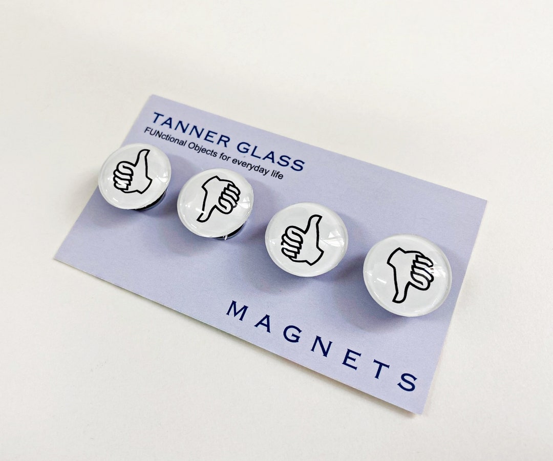 Fun Magnets, Thumbs up & Thumbs Down. Set of 4 Magnets or Push Pins ...