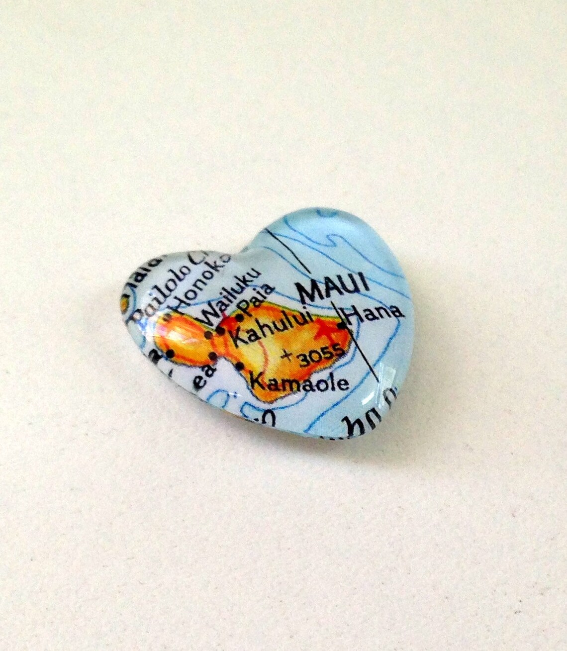 Maui Hawaii Vintage Map Magnet. Heart Shaped Magnet Strong | Etsy