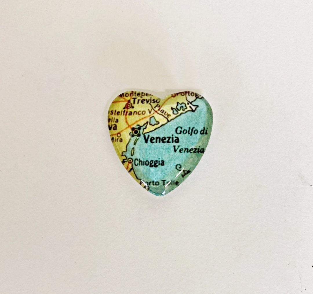 Venice Italy Vintage Map Magnet, Heart Shape Magnet, Honeymoon ...