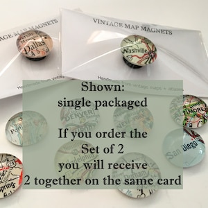 Vintage Map Magnet Set, Small Map Magnet, Custom Location, Map Gifts ...