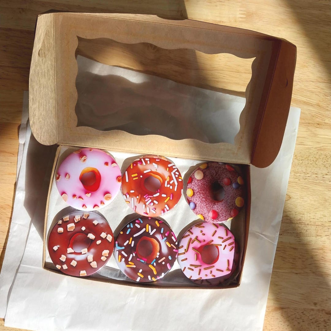 Custom 6 Donut Button Magnets and Pinbacks 2.25-in Buttons Refrigerator ...