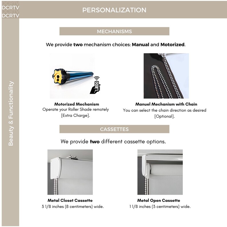 Beige Roller Shade for Door, Floral Roller Blinds, Blackout Blinds ...