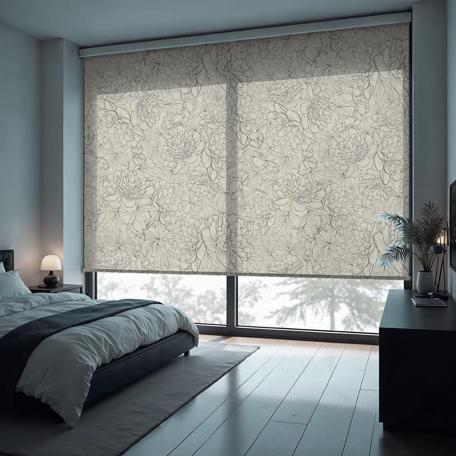 Floral Roller Blind, Roller Shades for Windows, Custom Roller Blinds ...