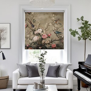 Chinoiserie Birds and Floral Roller Shade, Outdoor Window Shades ...