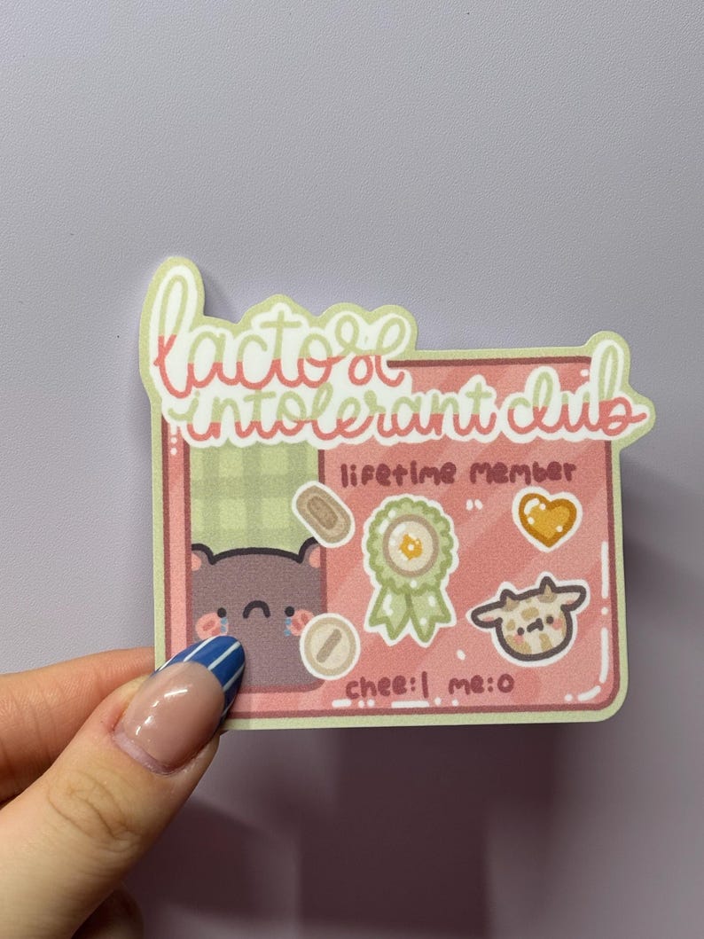 Lactose Intolerant ID Card Matte Sticker - Etsy
