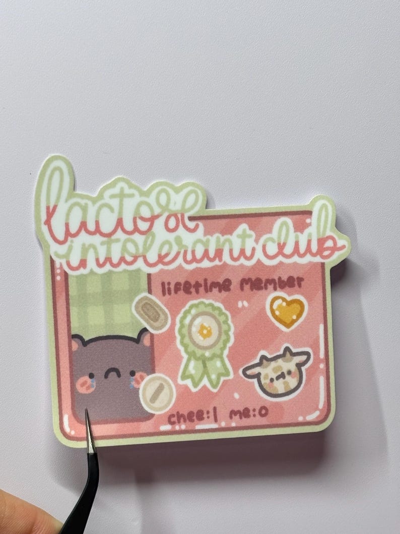 Lactose Intolerant ID Card Matte Sticker - Etsy