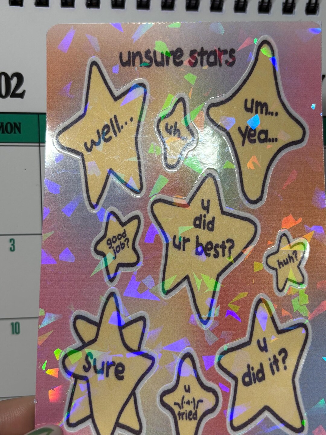 Unsure Stars/ Sticker Sheet - Etsy