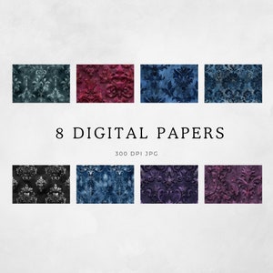 Velvet Damask Textures | Digital Papers, Scrapbooking, Junk Journal ...