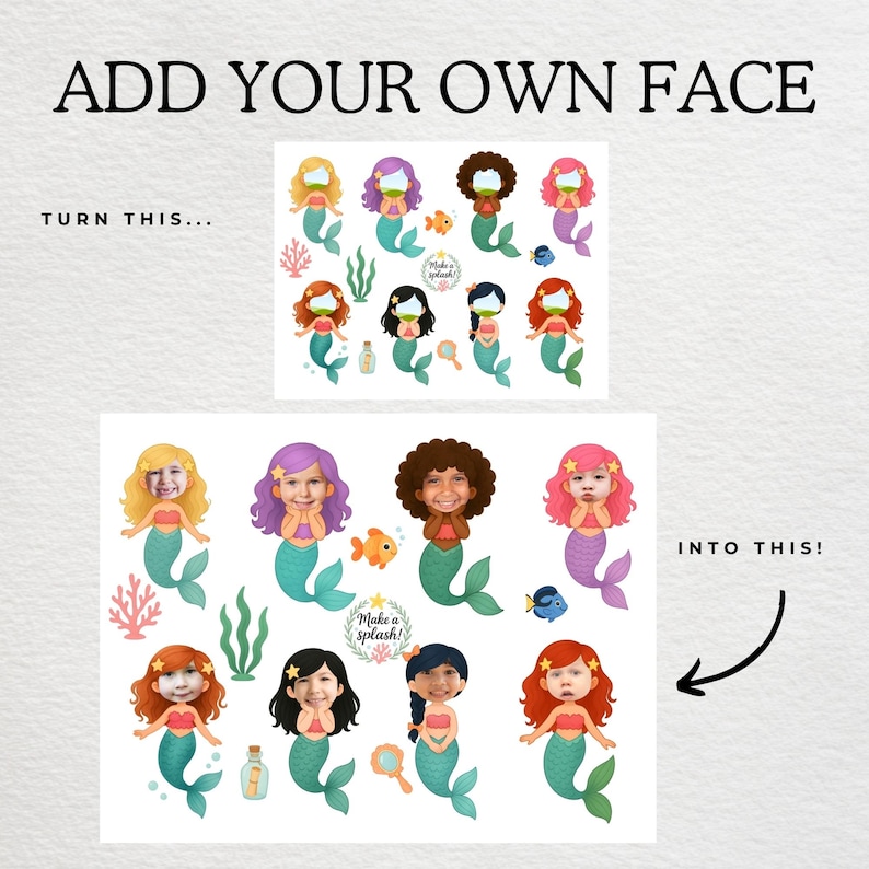 Add Your Own Face Clipart, Mermaid Add Your Photo Clip Art, Kids ...