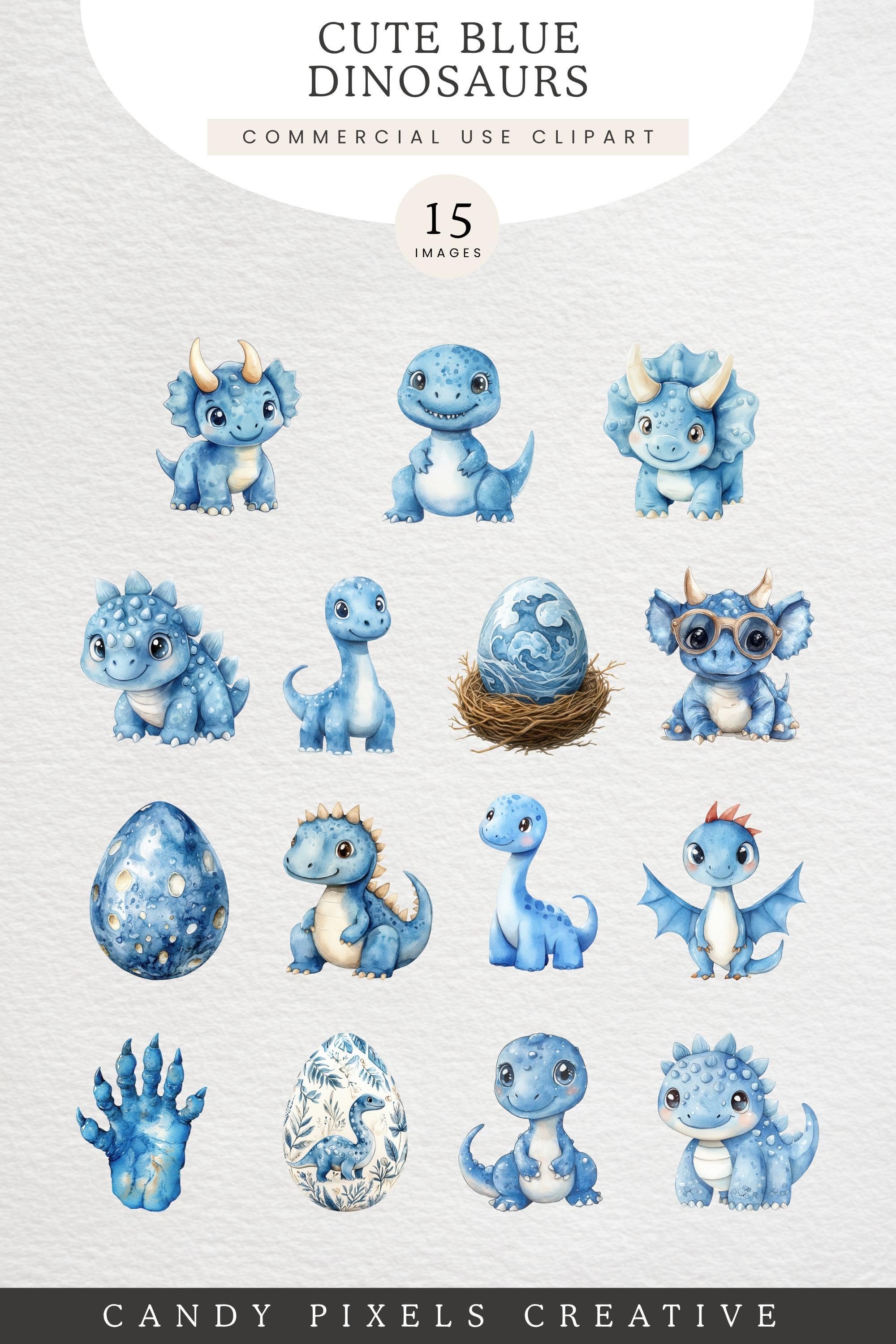 Dino Birthday Boy PNG, Blue Dinosaur Clipart, Cute Watercolor Dinosaur ...