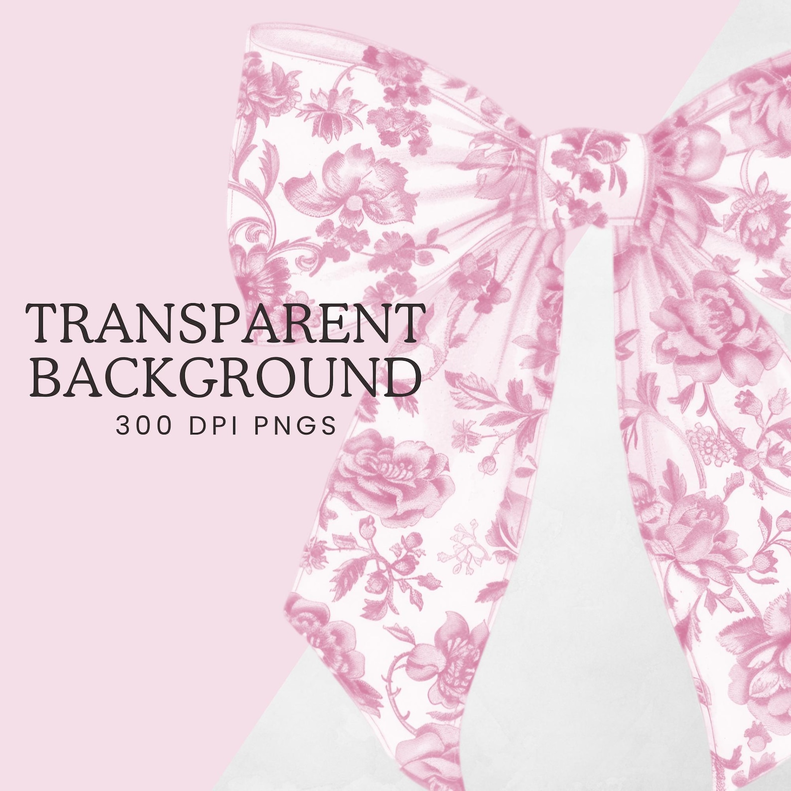 Pink Toile Bow Clipart | Light Pastel Vintage French Toile De Juoy ...