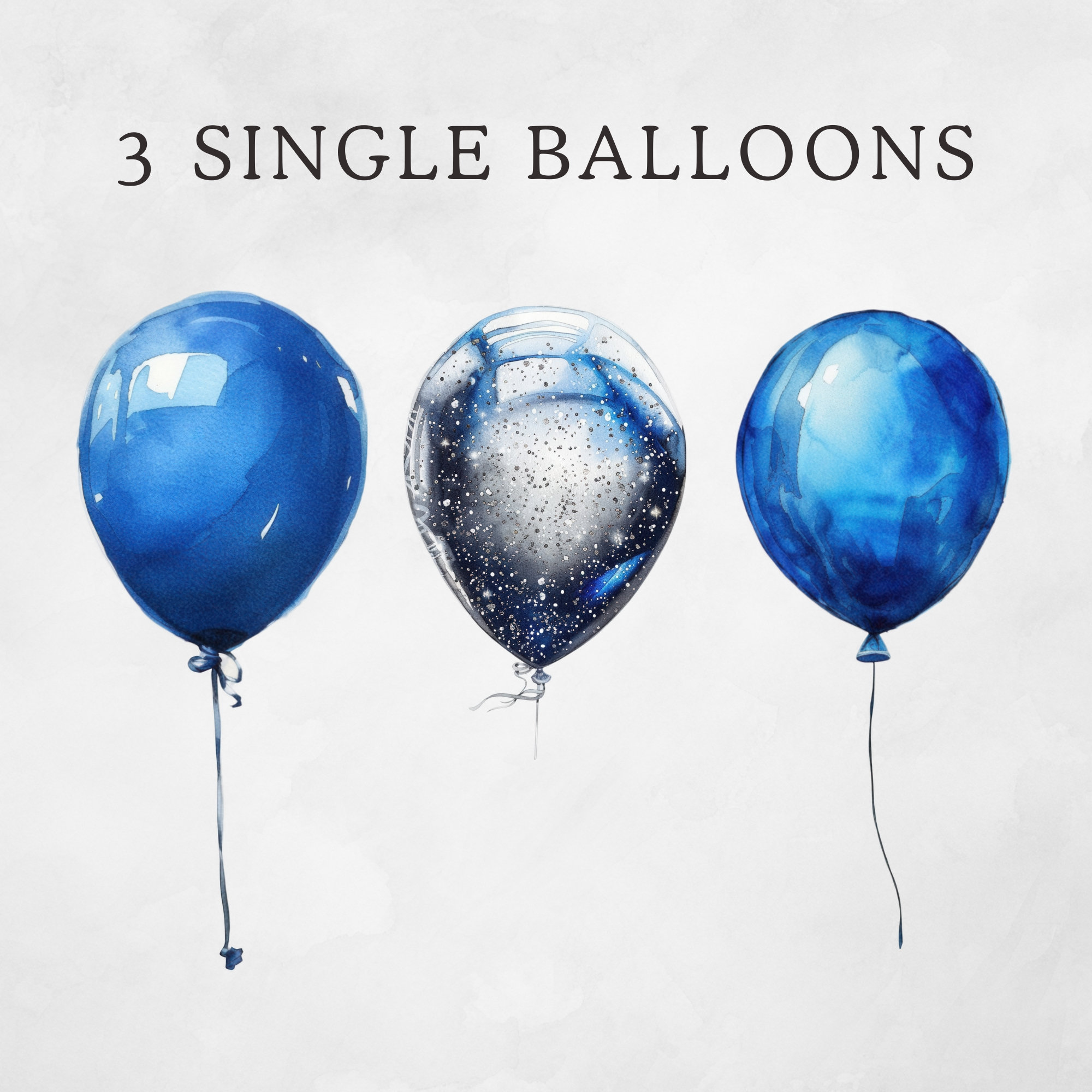 Royal Blue and Silver Balloons Clipart | Glitter Party Balloons PNG ...