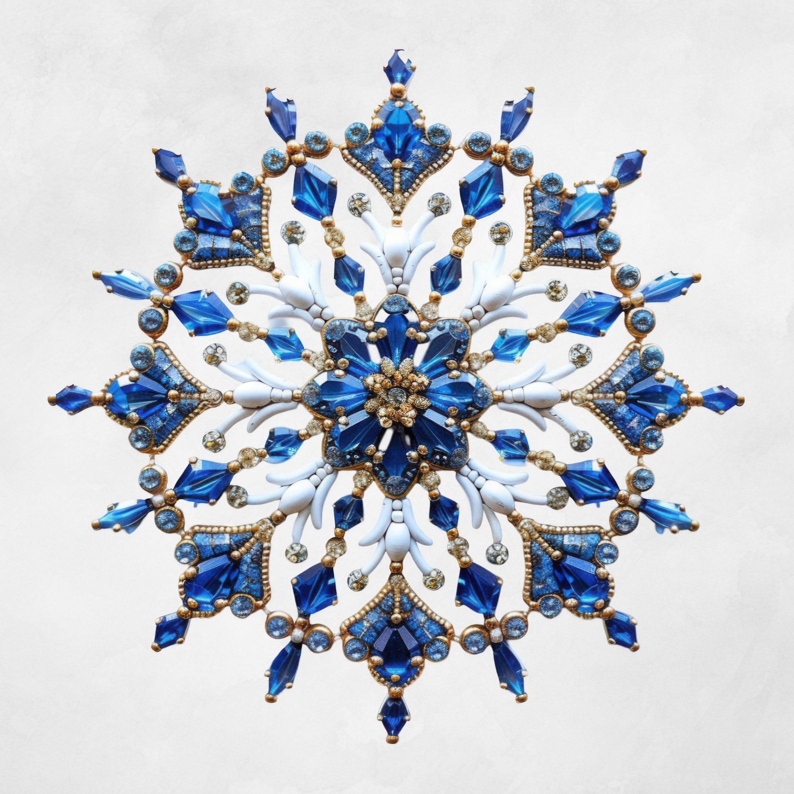 Beaded Snowflake Ornament Clipart | Watercolor PNG | Christmas ...