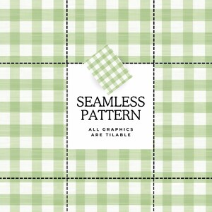 Sage Green Gingham Pattern Digital Paper, Plaid Background Texture ...