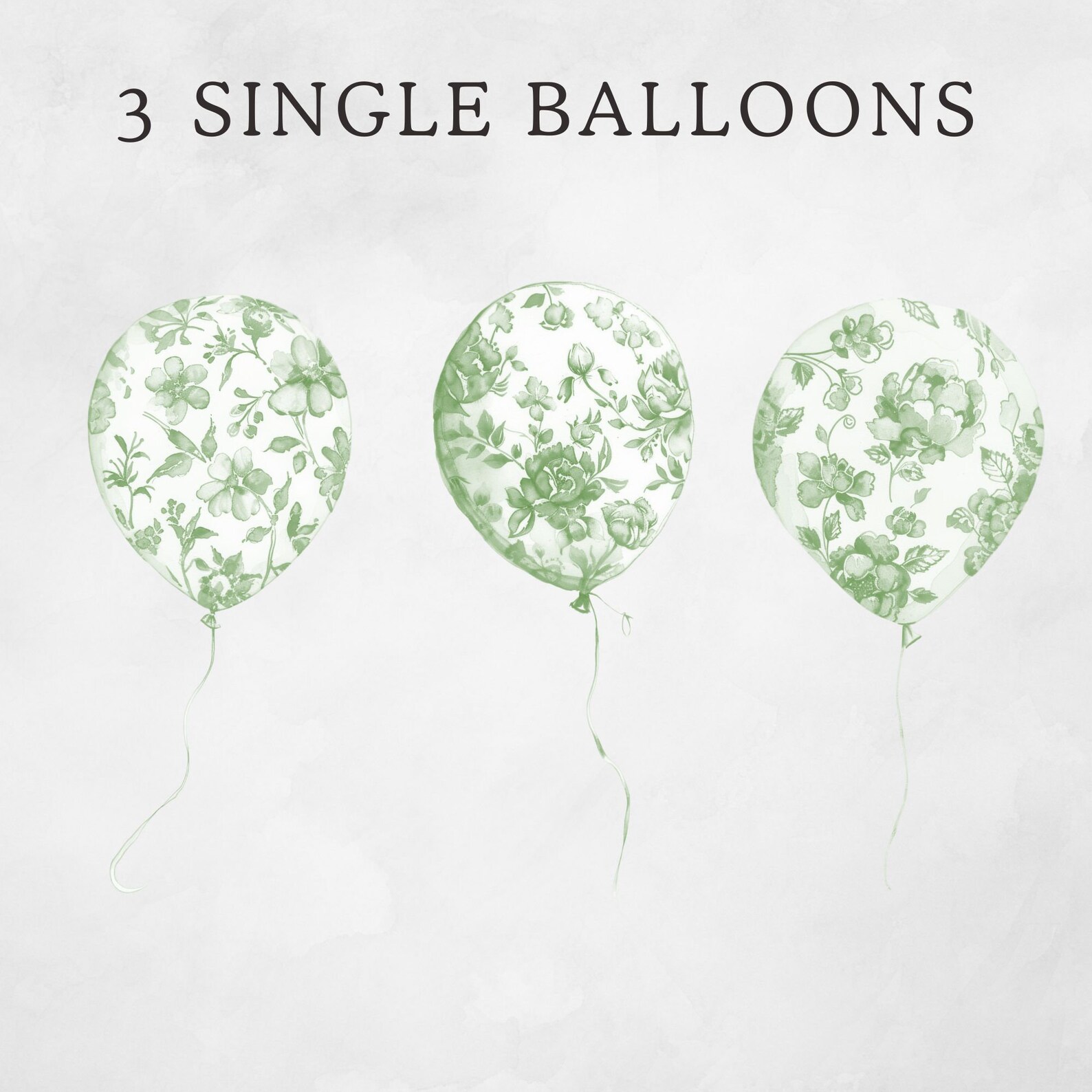 Sage Green Toile Balloons Clipart Pack | Baby Shower Toile De Juoy PNG ...