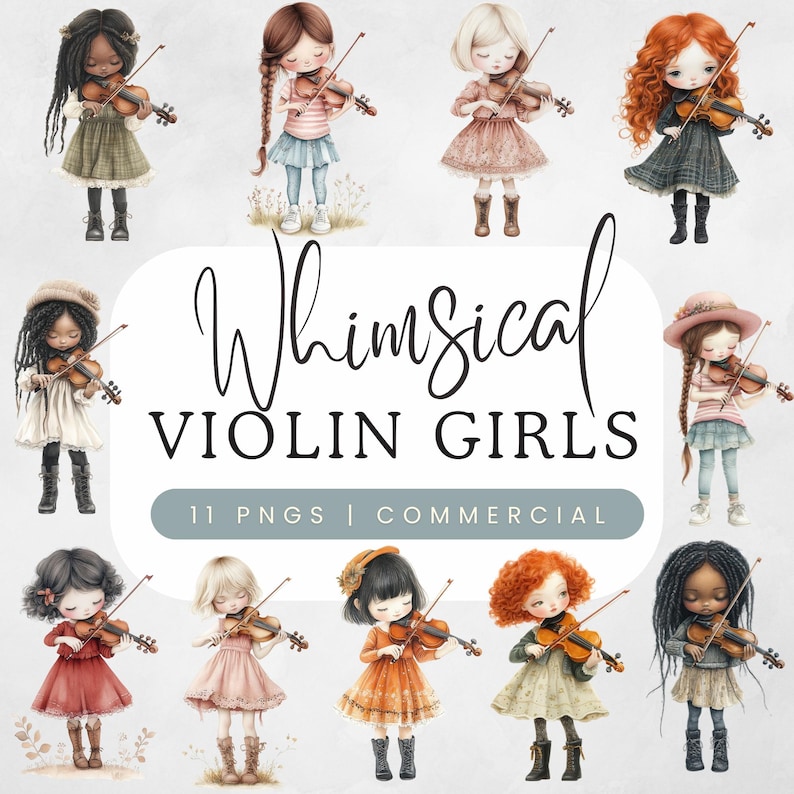 Violin Girl Clipart | Transparent Kawaii Kids | Junk Journal ...