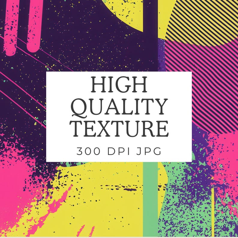 Retro 80s Digital Paper Pack, Neon Eighties Background Textures, Retro ...