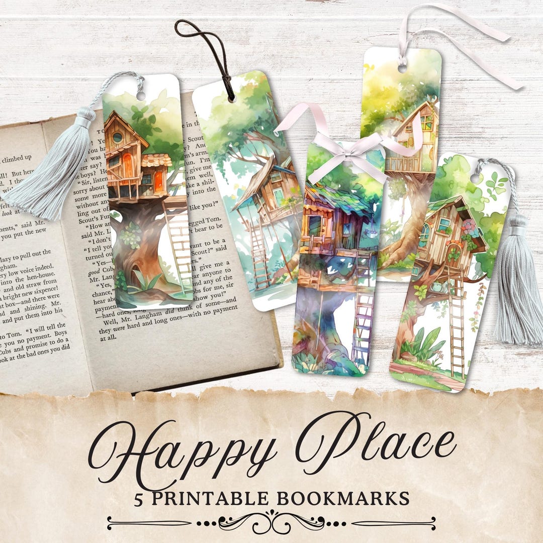 Printable Bookmarks for Boys, Treehouse Adventure Bookmarks, Print at ...