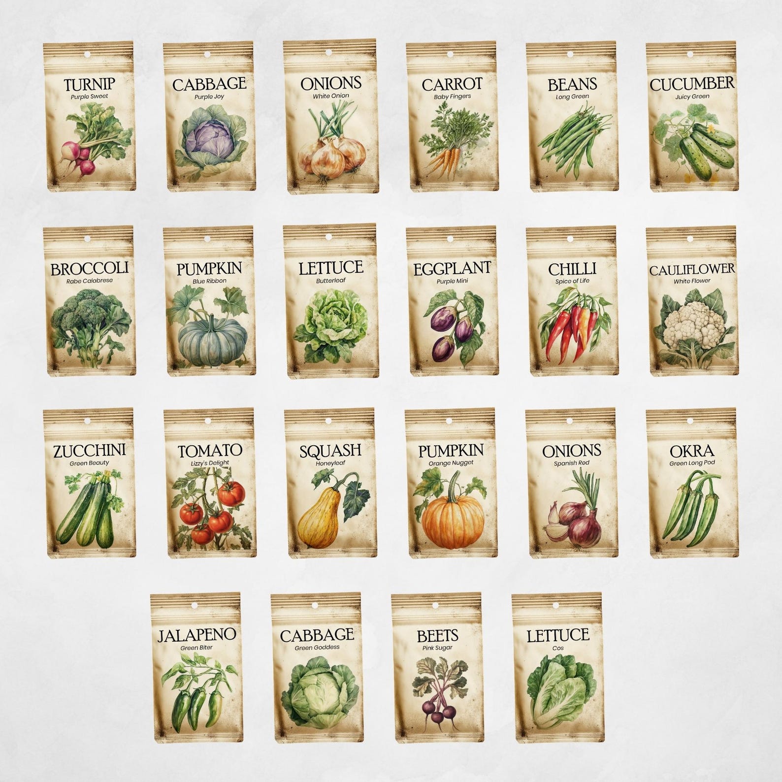 Seed Packet PNG, Vegetable Seed Packet Clipart, Vintage Scrapbooking ...