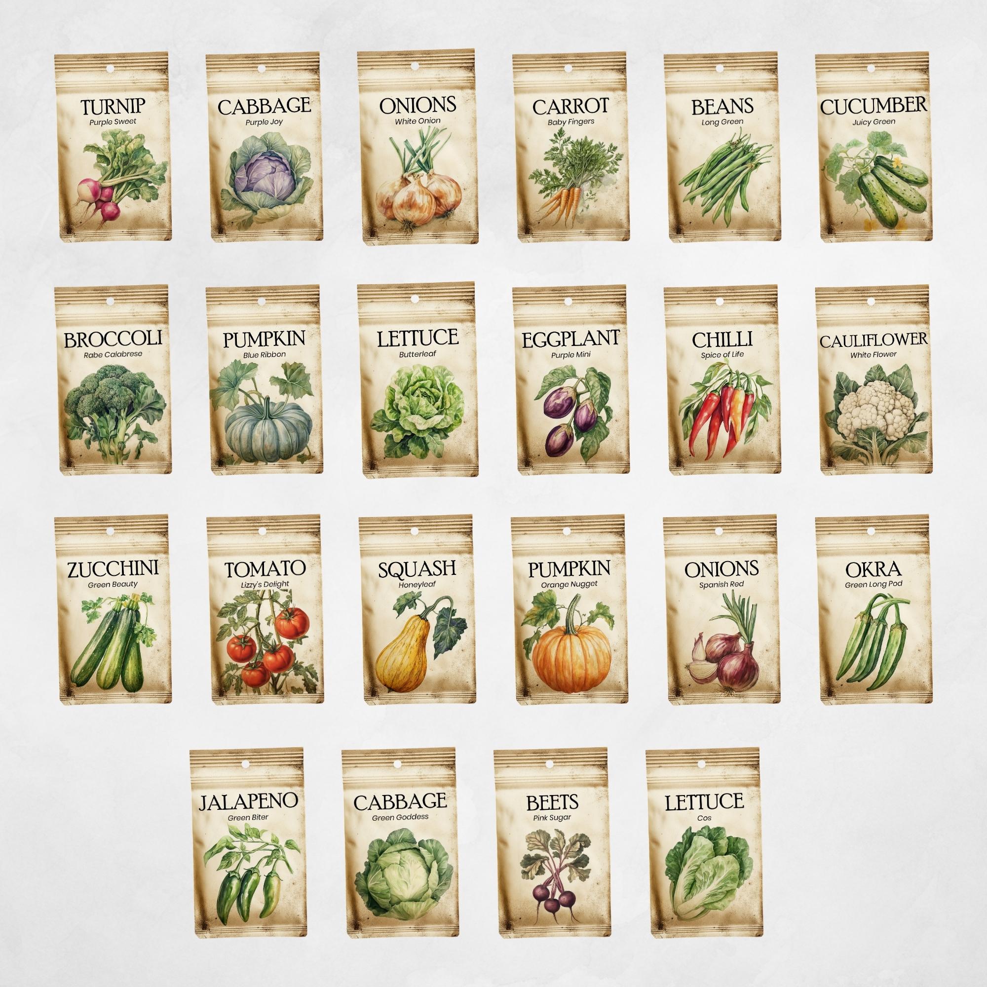 Seed Packet PNG, Vegetable Seed Packet Clipart, Vintage Scrapbooking ...
