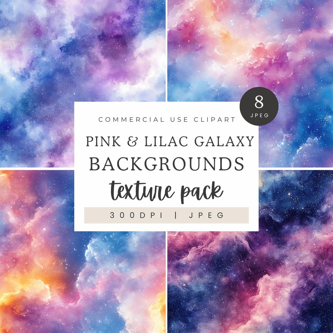 Pink Galaxy Clipart, Pink & Purple Galaxy Digital Papers, Stars and ...