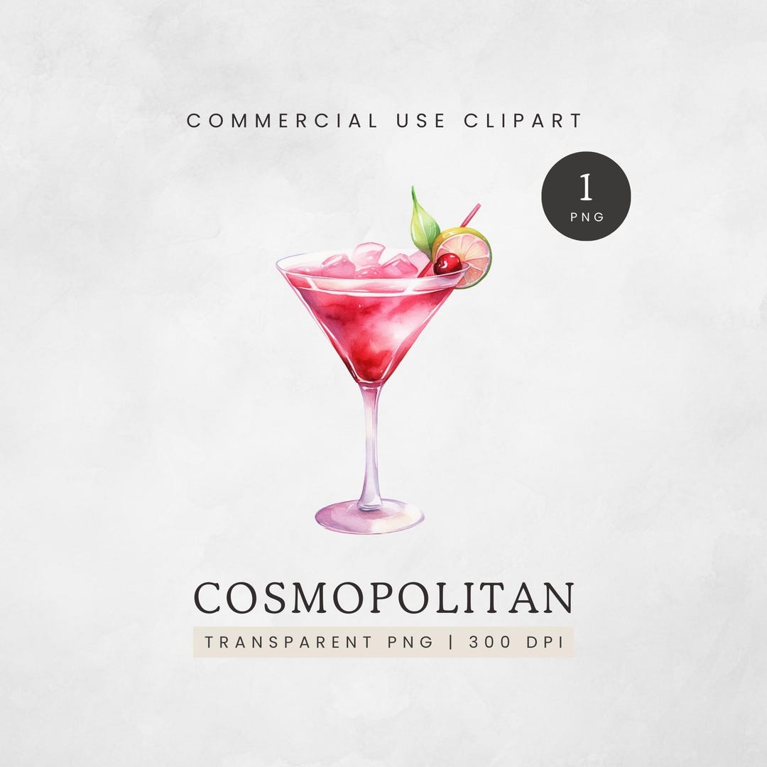 Cosmopolitan Clipart, Summer Cocktail Clip Art, Signature Drinks Menu ...