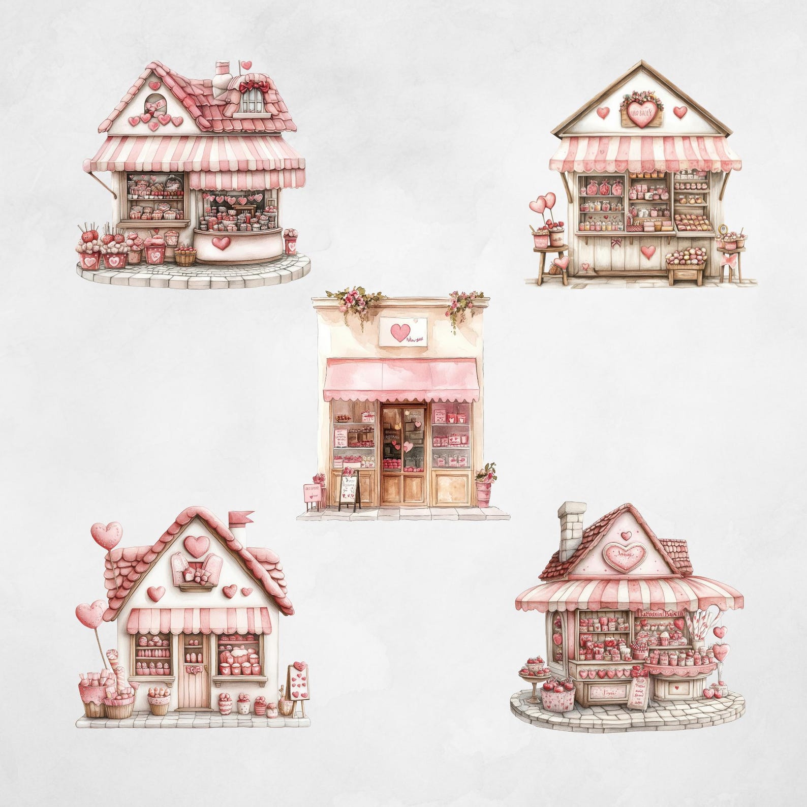 Candy Shop Clipart, Valentine Sweets Shop Transparent PNG, Watercolor ...