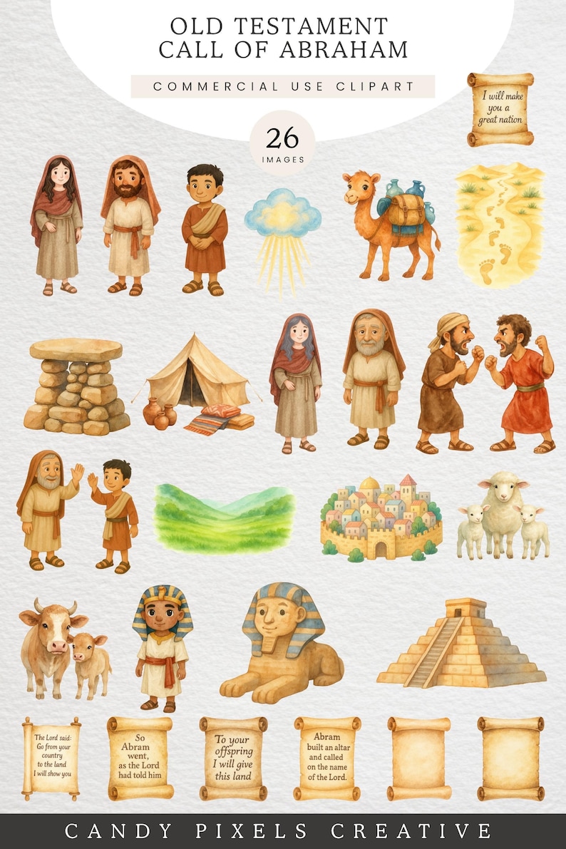 Call of Abraham Clipart, Old Testament Bible Character Clip Art ...