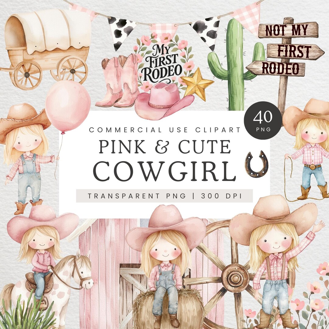 Clipart de baby shower de vaquera, clip art de vaquera linda, PNG de ...